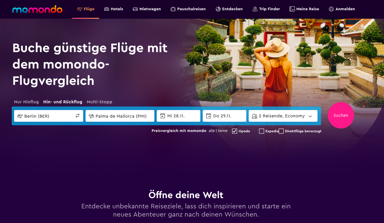 Momondo - Die dänische Flugsuchmaschine im Überblick