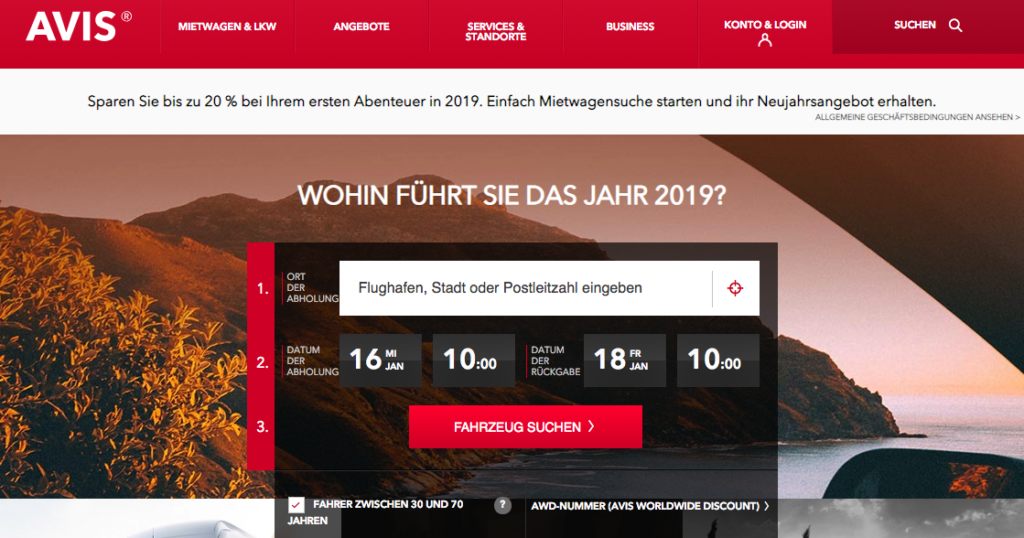 Avis - Der große Mietwagenanbieter aus den USA im Überblick