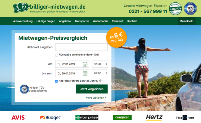 billiger-mietwagen.de - Das große Vergleichsportal für Mietwagen