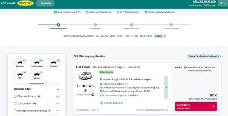 Sunny Cars - Informationen, Angebote und Erfahrungen (2025)