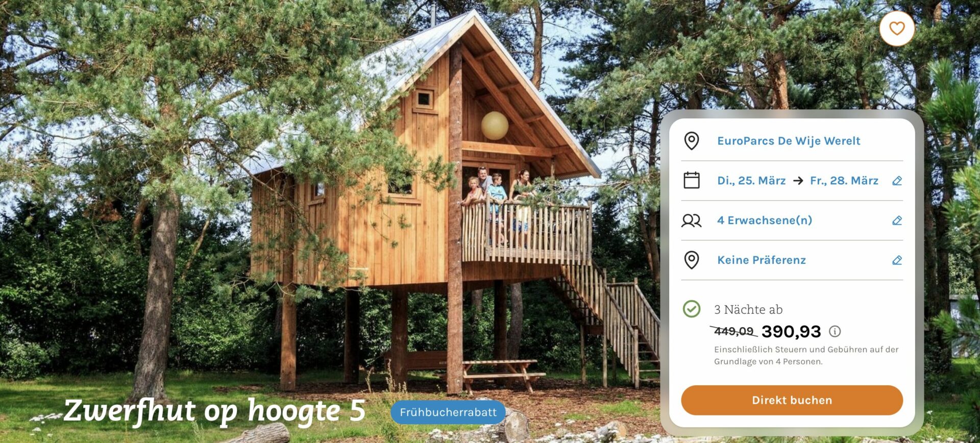 Baumhaus Glamping in Holland - 4 Tage für nur 98€ p.P.